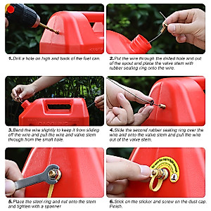 Magicfour Fuel Gas Can Vent Caps, 6 Pack Fuel Gas Tank Vent Caps Gas Can Replacement Vent Plug Gas Jug Vent Caps for Gas Fuel Water Can Jug to Allow Faster Flowing