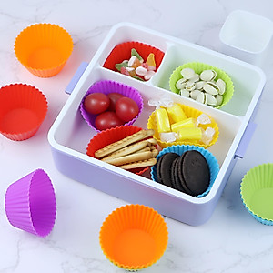 SAWNZC Silicone Cupcake Liners 24Pcs, Reusable Muffin Baking Cups Non-Stick Cake Molds Sets, Standard Size, BPA Free, Dishwasher Safe