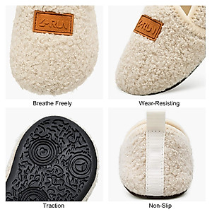 L-RUN Toddler Slipper Girl/boy Indoor House Slipper Beige 5.5-6 Infant=EU22-23
