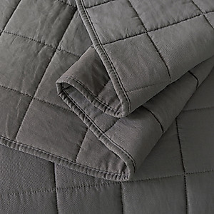 B2EVER Gery Quilt California Cal King Size Bedding Sets with Pillow Shams, Oversized Lightweight Soft Bedspread Coverlet, Quilted Blanket Thin Comforter Bed Cover, 3 Pieces, 118x106 inches