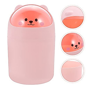 Cabilock Slim Desk Slim Desk Desktop Mini Trash Can with Lid Wastebasket Small Tabletop Paper Garbage Rubbish Bin with Lids Countertop Trash Container for Home Office Car Trash Cans Car Trash Cans