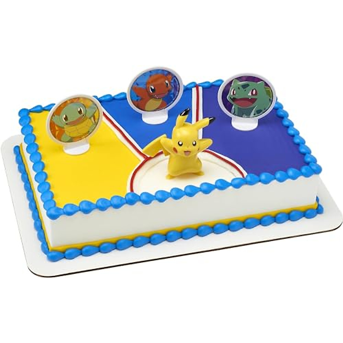 DecoSet® Pokemon Light Up Pikachu Cake Topper, 4 - Piece Decoration Set, Birthday Decorations For All Size and Shape Cakes