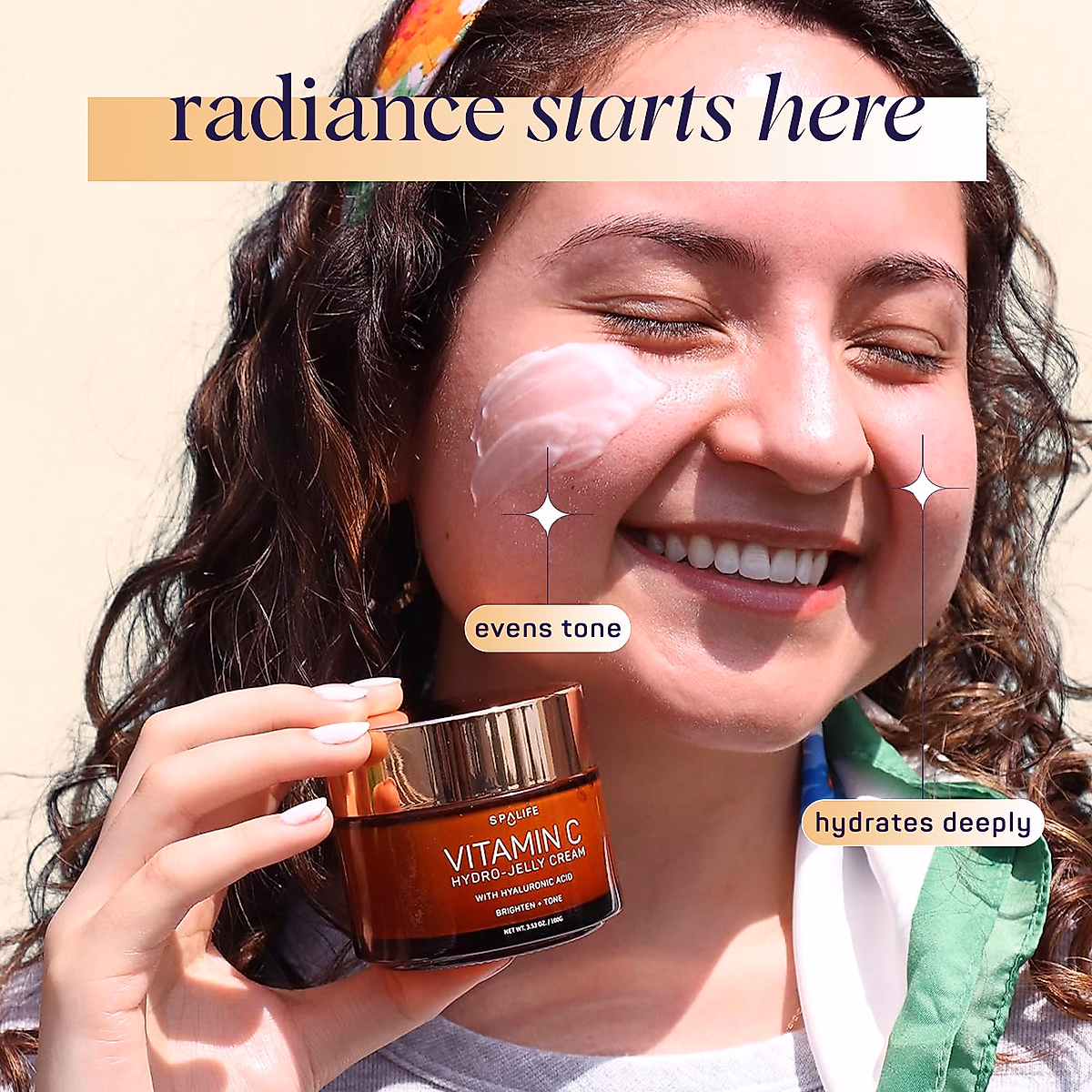 SpaLife Brighten + Depuff Vitamin C Hydro-Jelly Eye Cream With Green Tea