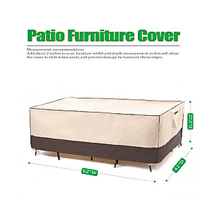 F&J Outdoors Patio Furniture Cover, Waterproof UV Resistant for Table & Chairs Set, 62"Wx42"Dx27.5"H