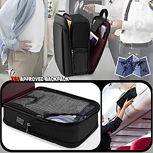 ZINZ Slim and Expandable 15 15.6 16 Inch Laptop Backpack Anti Theft Business Travel Notebook Bag with USB, Multipurpose Large Capacity Daypack College School Bookbag for Men & Women,Deep Black