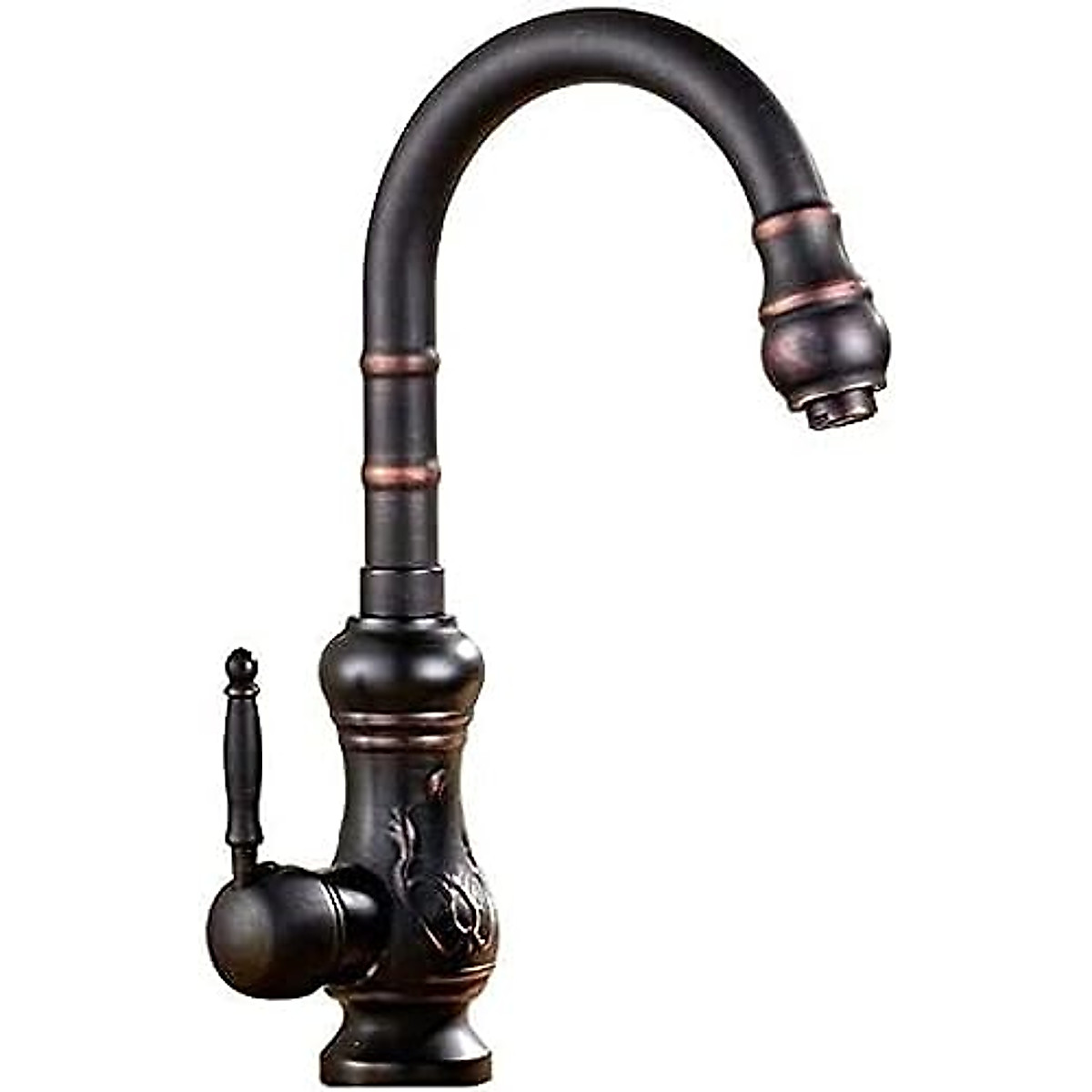 Kitchen & Bath Fixtures Taps Faucet,Full Copper Carved Rotating Faucet Retro EuropUPC Style Basin Faucet, C,B