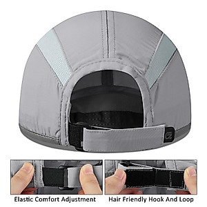 GADIEMKENSD Baseball Cap Nylon Running Cap Outdoor Sports Hat for Men Woman Adjustable Quick Drying Reflective Foldable 50+ UPF Inhibit UV Mesh Race Performance Lightweight Water Repellency Light Grey