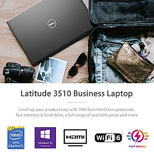 Dell Business Laptop Latitude 3510 PC, 15.6" HD Backlit Display, Intel Core i3-10110U, 16GB DDR4 RAM, 512GB SSD + 1TB HDD, Webcam, WiFi, Bluetooth, Win 10 Pro (Renewed)