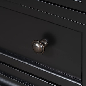 Voohek Wood Nightstand, Bedside Night Stand Sofa Side End Tables with 3 Drawers, Pull Out Tray for Home, Bedroom, Living Room, Black