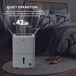 Shinco 6,000 Sq.Ft Energy Star Dehumidifier, Ideal for Large Rooms and Home Basements, Efficient Moisture Removal with Adjustable Humidity Control, 1.32 Gallons Water Tank