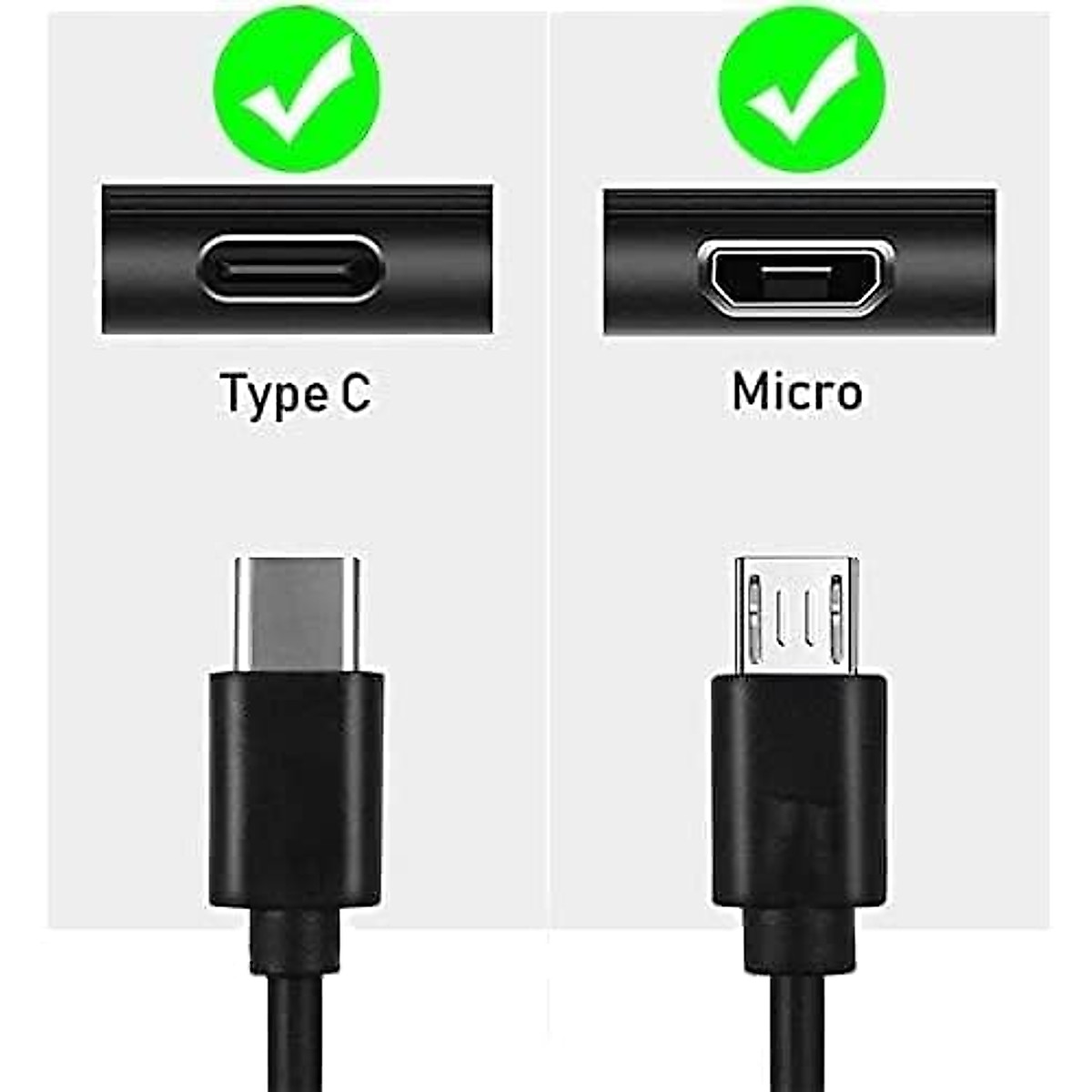 UL Listed Fast Charger for All Kindle Fire Tablets with 6.6Ft USB to Micro-USB and USB-C 2IN1 Nylon Braided Cable (Designed for use with All Fire Tablets and All Kindle E-Readers) (10W)