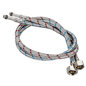 Aolemi 32-Inch Faucet Supply Hoses Braided Stainless Steel Long Faucet Supply Lines Connector 1/2-Inch Female Compression Thread x M10 Male Connector 2 Pcs (1 Pair)