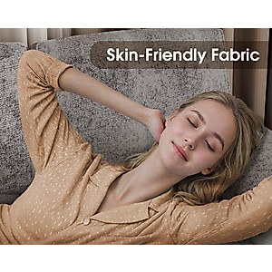 Furmax Sectional Couches for Living Room, U-Shaped Sofa Couch with Linen Fabric, 4 Seat Sofa Set with Double Chaise for Apartment (Fabric, Grey)