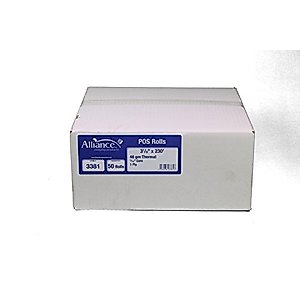 3.13" x 230' Thermal POS Adding Machine and Calculator Roll (50 Rolls)