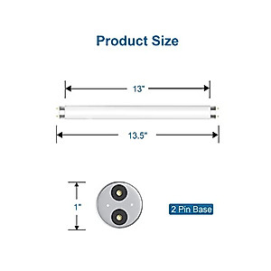 2 Pack Bug Zapper Replacement Light Bulb 10W for 20W Indoor Bug Zapper, BL T8 F10W Light Tube Compatible with Aspectek, Liba and Other 20W Mosquito Zapper Lamp