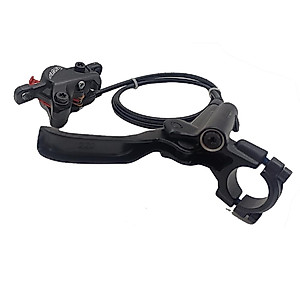 Mountain Bike Hydraulic Brake and Lever - Left Front 850mm Adapter Aluminum Alloy Hydraulic Bike Brakes, Post Mount, Resin Pads, Black