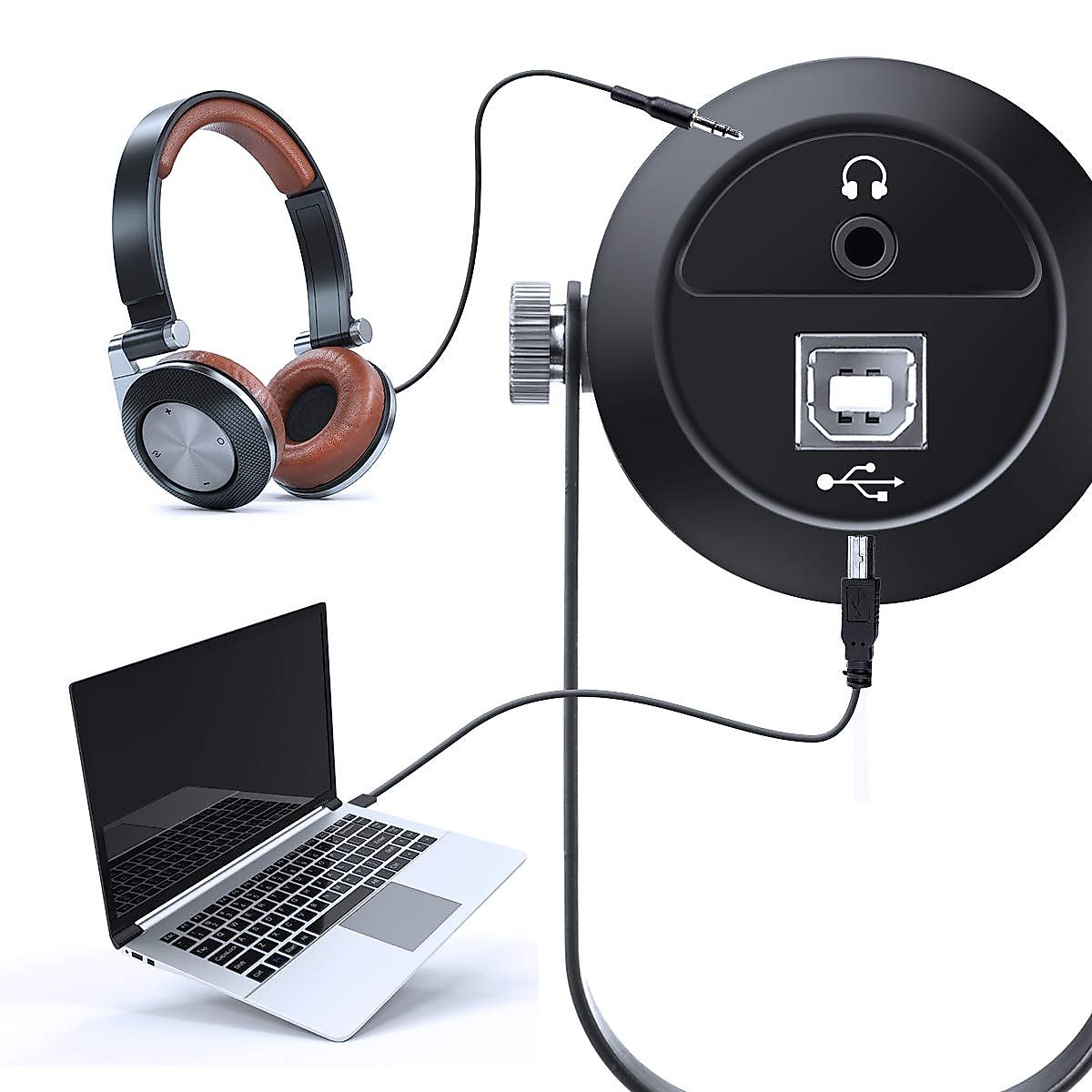 Recording Microphone, Professional USB Condenser Microphone, Desktop Computer Mic for Podcasting, Chatting, Voice Over, Gaming, Interview, Conference Call
