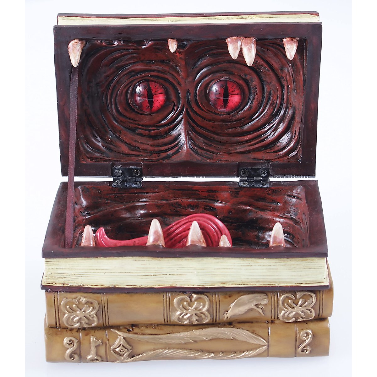 Forged Dice Co Dice Box Mimic Chest - Tomes of Terror - Container Holds up to 10 Sets of Polyhedral Dice - Dice Storage Box Fits Polyhedral Metal Dice D&D Miniatures - Dungeons and Dragons Accessories