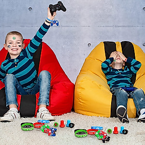 60 Pieces Video Game Party Favors Gifts Set Includes 20 Video Game Bracelets Wristbands, 24 Video Game Stampers, 16 Game Handle Keychains for Game Party Supplies (Classic Style)