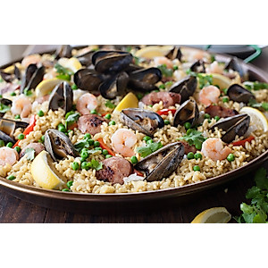 BelleVie Black Carbon Steel 16-Gauge Paella Pan, Dia. 15 3/4" x H 3""