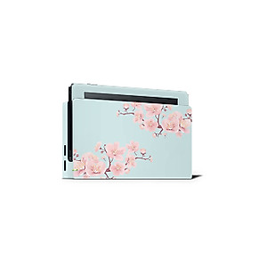 TACKY DESIGN Japanese Cherry Blossom Skin Compatible with Nintendo Switch Skin, Beige Color Skin Compatible with Nintendo Switch Skin, Vinyl 3m Sticker, Full wrap Cover (Light Blu)