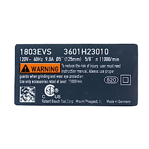 Bosch Parts 1601118K48 Nameplate