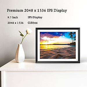 BSIMB 2K WiFi Digital Picture Frame with Ultra-Clear Display, 9.7 Inch Electronic Photo Frame, IPS Touch Screen, Instantly Share Photos&Videos Via Email/App, Gift for Mother's Day