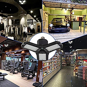 nathome led Garage Light,72 LED (70W Equivalent) Garage Lighting/Daylight 5000K AC110V/Aluminum Cooling System/deformable Leaf Garage Light, Indoor use Shop Lights,Workshop Light (Eqv 70W 5000K)