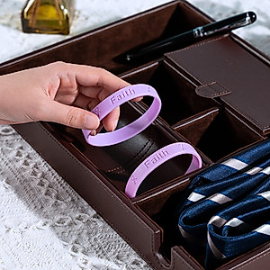 10 Pack Lavender Gynecological Cancer Awareness Bracelets – Lavender Ribbon Cancer Awareness Silicone Bracelets for Adults