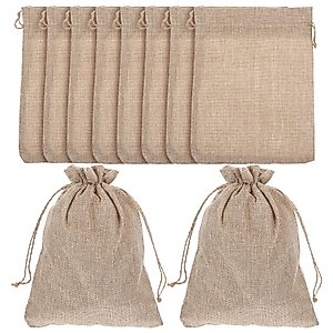 EXCEART 10Pcs Large Drawstring Bags Drawstring Bags Small Burlap Gift Bags Burlap Bags With Drawstring Convenient Bags Gift Bag With Drawstring Cotton linen Christmas convenience bag
