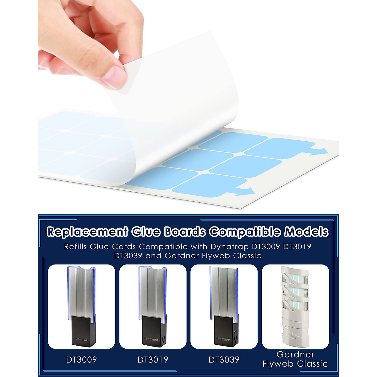 PACETAP 25 Pack Replacement Glue Boards for Dynatrap DT3009 DT3019 DT3039, Indoor Dynatrap Refills Dynatrap Glue Card, Sticky Refillable Glue Boards for Dynatrap