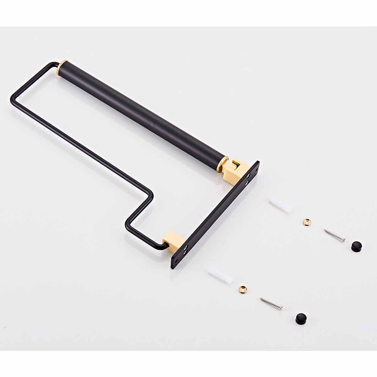 Hiendure Folding Clothes Hanger Drying Rack Black Wall-Mounted Clothes Organizer for Laundry Room Closet Storage