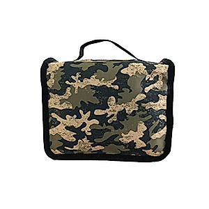 Green Camo Medium Book and Bible Cover for Men with Compass Carabiner Camouflage Book Supplement for Women Case