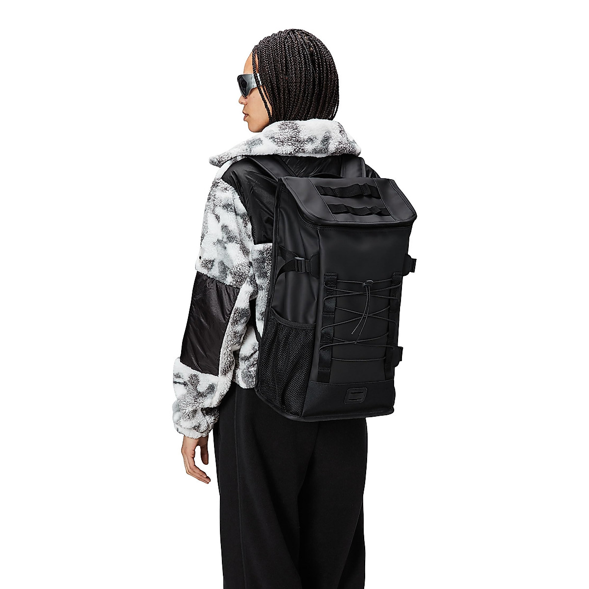 RAINS Trail Mountaineer Bag - Waterproof, Unisex, Sporty Rucksack for Work, higher education, Travel (Black)