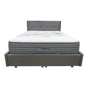Bangshin Effort Saving and Buffer-Descending Queen Storage Bed, Safety Devices, Cushion Design, Cat Scratch Leather Covered, Reinforced Bottom Plate and 9 cm Rust-Resistant High Feet.