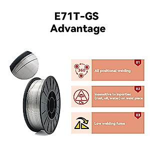 Fox Alloy E71T-GS 0.030'' 10LB Flux Core Gasless Mig Wire Spool Welding Wire Mild Steel Filler Meta (0.030'')