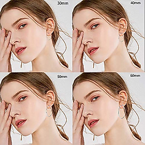 4 Pairs Silver Plated Hoop Earrings for Women Lightweight Hypoallergenic Silver Hoops Stainless Steel Hoop Earrings Loop Earrings Set