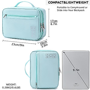 mygreen Electronics Travel Organizer, Watreproof Electronic Accessories Case Portable Double Layer Cable Storage Bag for Cord, Charger, Flash Drive, Phone, Ipad Mini, SD Card, Gifts for Him Black