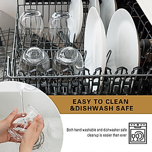 OUWO Stemless Wine Glasses Set of 4, 18 Ounces Red & White Wine Glasses for Party, Lead-free, Ideal Wine Accessories Gift (Clear)