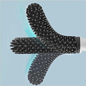 Silicone Toilet Bowl Brush with Extended Handle Toilet Brush Stylish Wall Mount Toilet Cleaner Brush with Vent Holder Set