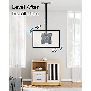 Pipishell Ceiling TV Mount, Full Motion TV Bracket for Most 13-37 inch TVs up to 60 lbs, Hanging TV Mount with Swivel, Tilt, Adjustable Height, Max VESA 200x200mm, PICM1