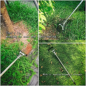 Ledombon Garden Hoe Stirrup Hoe Long Handle Adjustable Weeding Hula Hoes Gardening Tools for Vegetable Garden