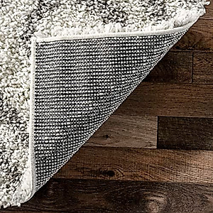 nuLOOM Iola Geometric Shag Runner Rug, 2' 8" x 8', White