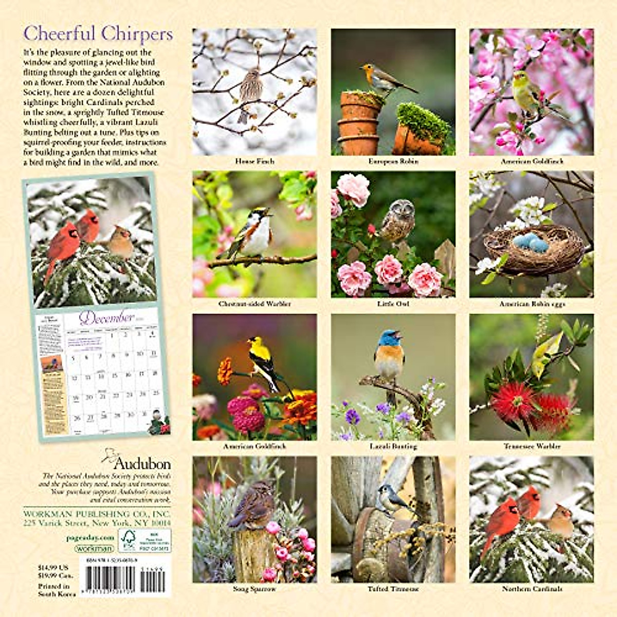 Audubon Birds in the Garden Wall Calendar 2021