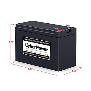 CyberPower RB1280 UPS Replacement Battery Cartridge, Maintenance-Free, User Installable, 12V/8Ah