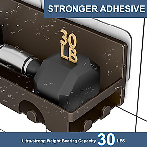 Shower Caddy 4 Pack, Adhesive Shower Organizer for Bathroom Kitchen Storage, ABS Plastic Shower Shelves Large Capacity, Shower Bathroom Shelf with Soap Holder Toothpaste Holder, Rustproof, No Drilling