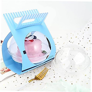 HEMOTON 10pcs Wedding Goodie Box Mini Cake Dome Wedding Favor Boxes Red Pasties Clear Plastic Container Mini Muffin Ball Shape Cake Box Plastic Cake Container Transparent Cake Container