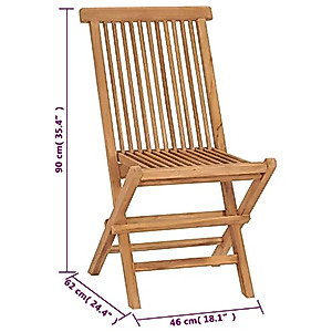 vidaXL 4X Solid Teak Wood Folding Patio Chairs Outdoor Garden Terrace Yard Wooden Seat Sitting Foldable Dining Dinner Chair Furniture