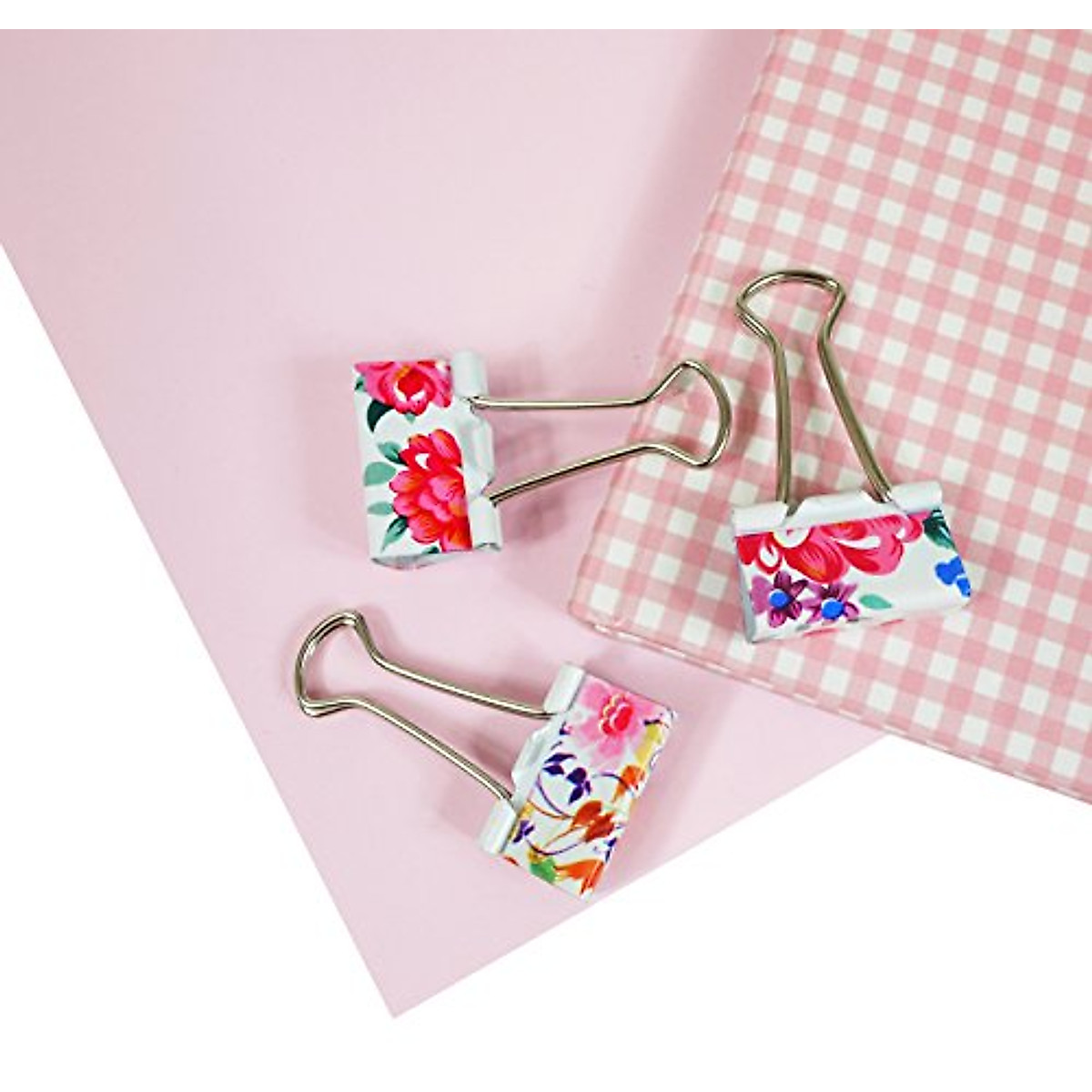 Cute Decorative Binder Clips - Best for Home and Office - Binds and Keeps Stack of Papers Fastened - Organize Papers Beautifully, Neat and in a Fun Way - Medium Size 1" - 32 Pack - Makes A Great Gift