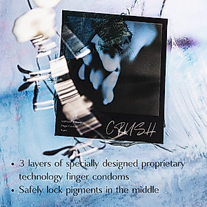 Sappho from lesbos Crush Blue Finger Condoms, Ultral Thin Lubricated Latex Fingersex Cots for STI Protection, Natural Sensitive - 6 Count, No Fragrance